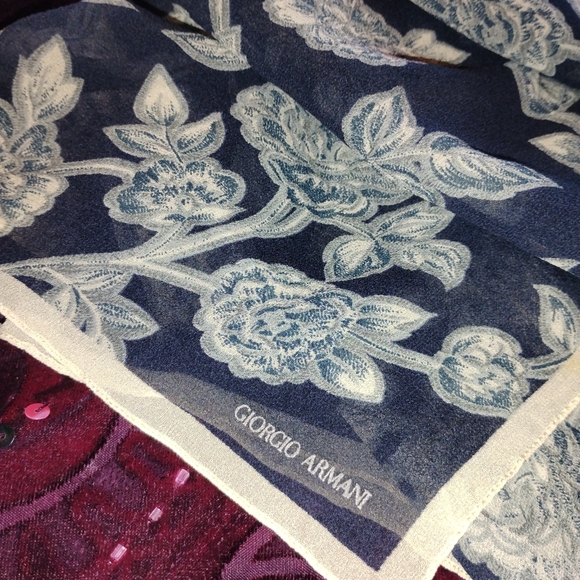 Giorgio Armani | Accessories | Vintage Giorgio Armani Floral Scarf ...
